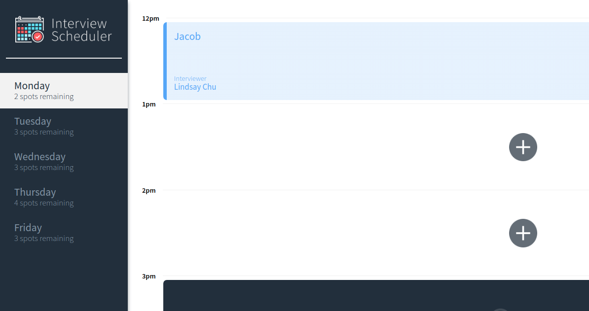 GitHub - jallen2034/scheduler: Interview Scheduler is a React ...