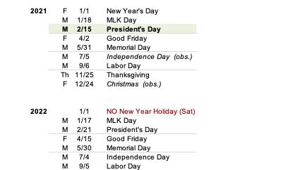 GitHub - BobPetry/Excel-Holidays