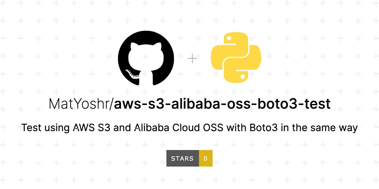 GitHub - MatYoshr/aws-s3-alibaba-oss-boto3-test: Test using AWS S3 and ...