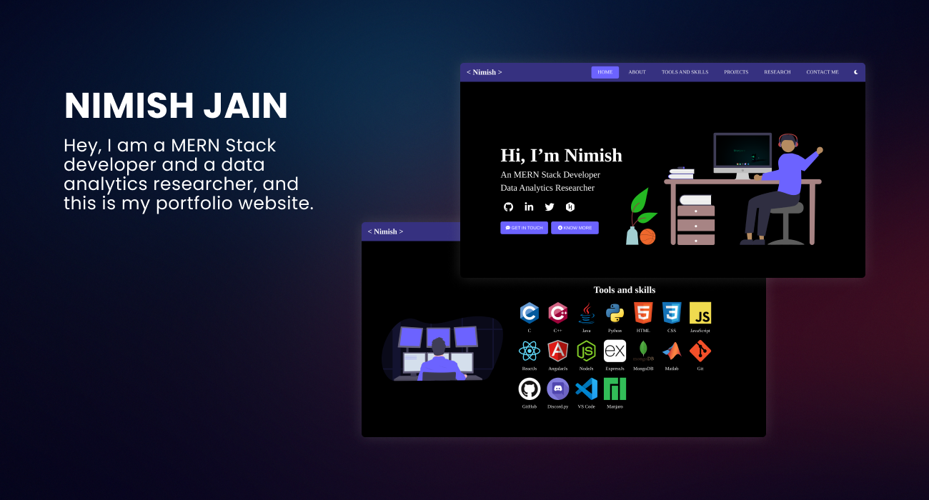 GitHub - nimishjn/portfolio: Portfolio website to host my skills ...