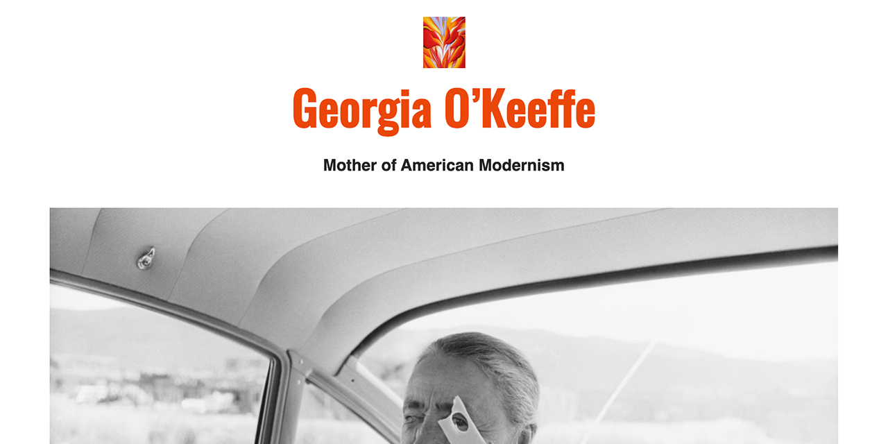 GitHub - vogelama/georgia-okeeffe-tribute-page: Tribute page dedicated to Georgia O'Keeffe