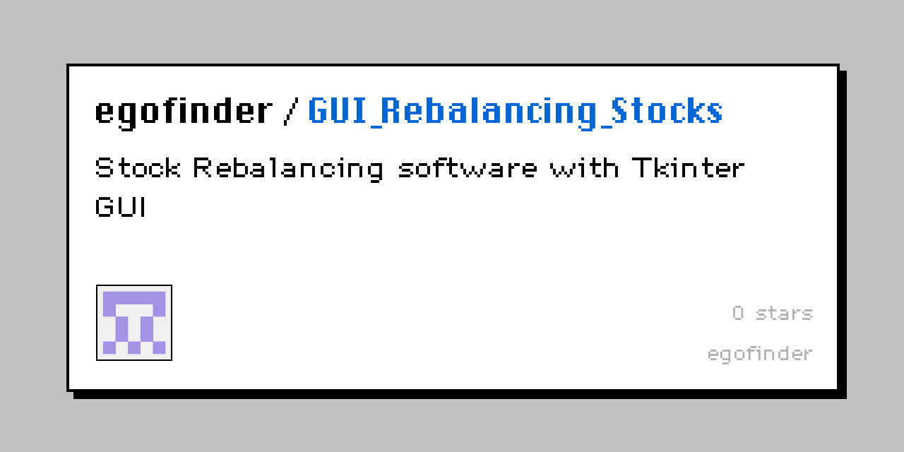 GitHub - egofinder/GUI_Rebalancing_Stocks: Stock Rebalancing software ...