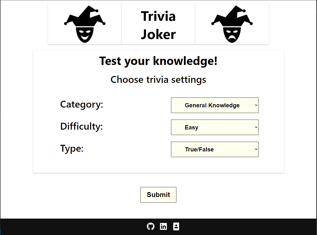 Github Sbronickireact Trivia Joker 