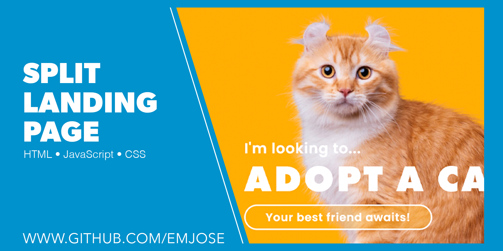 GitHub - emjose/split-landing-page: A split landing page concept with a pet adoption theme.