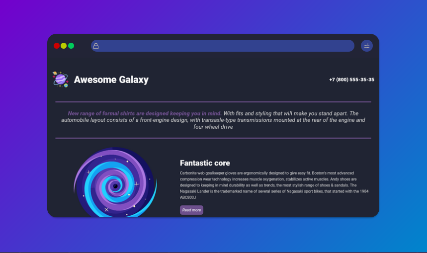 GitHub - pink-eye/Awesome-Galaxy: Business card website