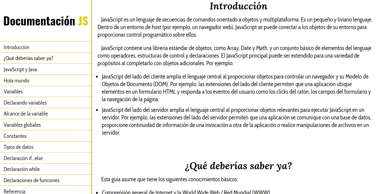 GitHub - javiervaleriano/documentacion-tecnica-js: Una página de documentación técnica de ...