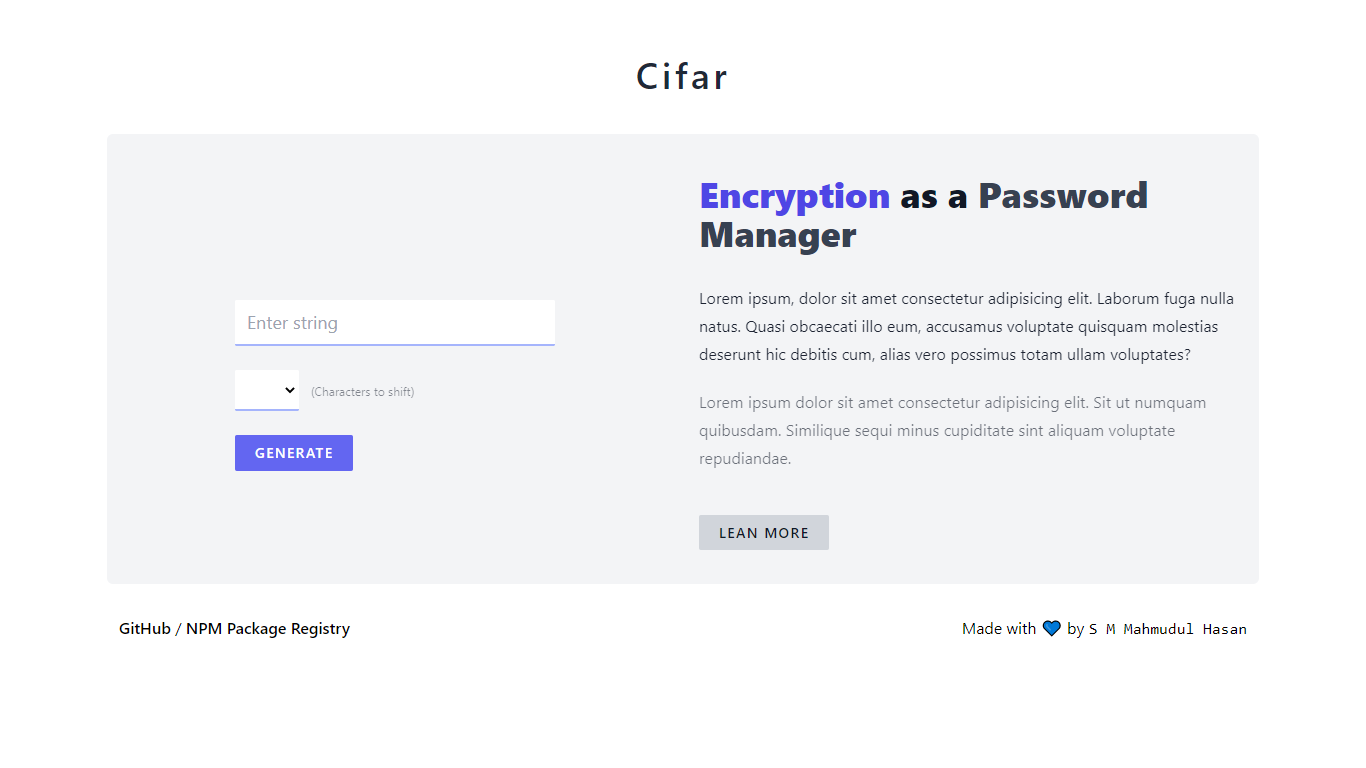 GitHub - IamLizu/cifar-web: You can use the dumbest and remember able words to generate secret ...