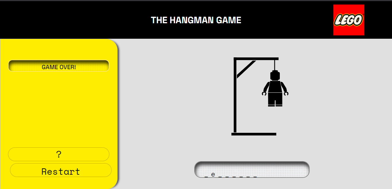 GitHub - martinbessey/JS-Hangman-Game-Lego-Edition: Creation of an ...