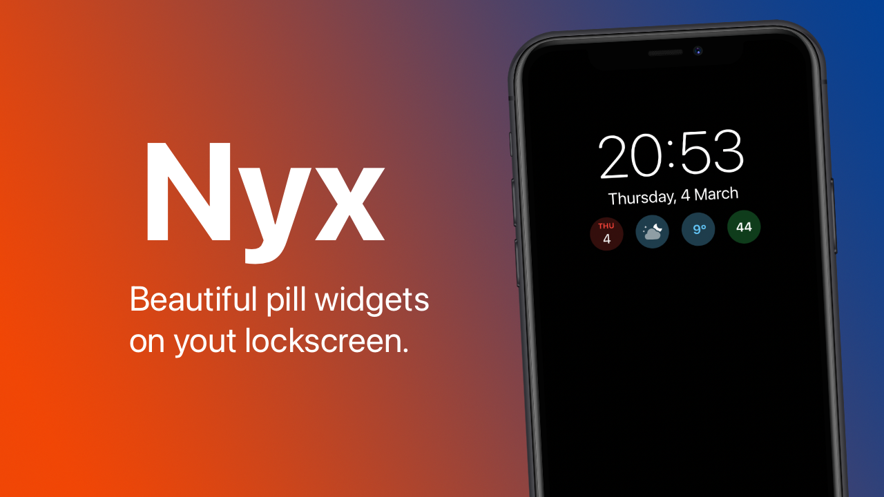 GitHub - alombi/nyx: 💊 Beautiful pill widgets on your lockscreen - iOS jailbreak tweak