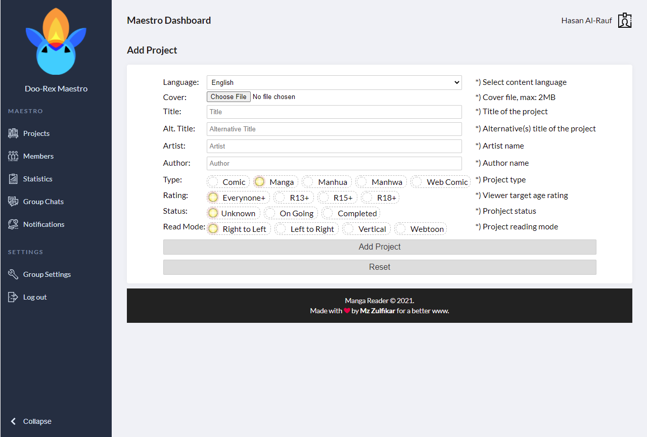 GitHub - lordmemed/Doo-Rex: a webcomic reader and management cms, kinda.