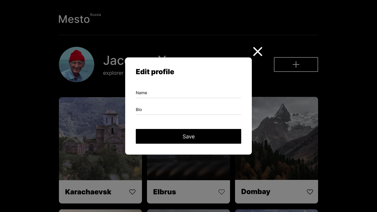 GitHub - naumch1k/mesto: Portfolio project at Yandex.Practicum, online photo-sharing application