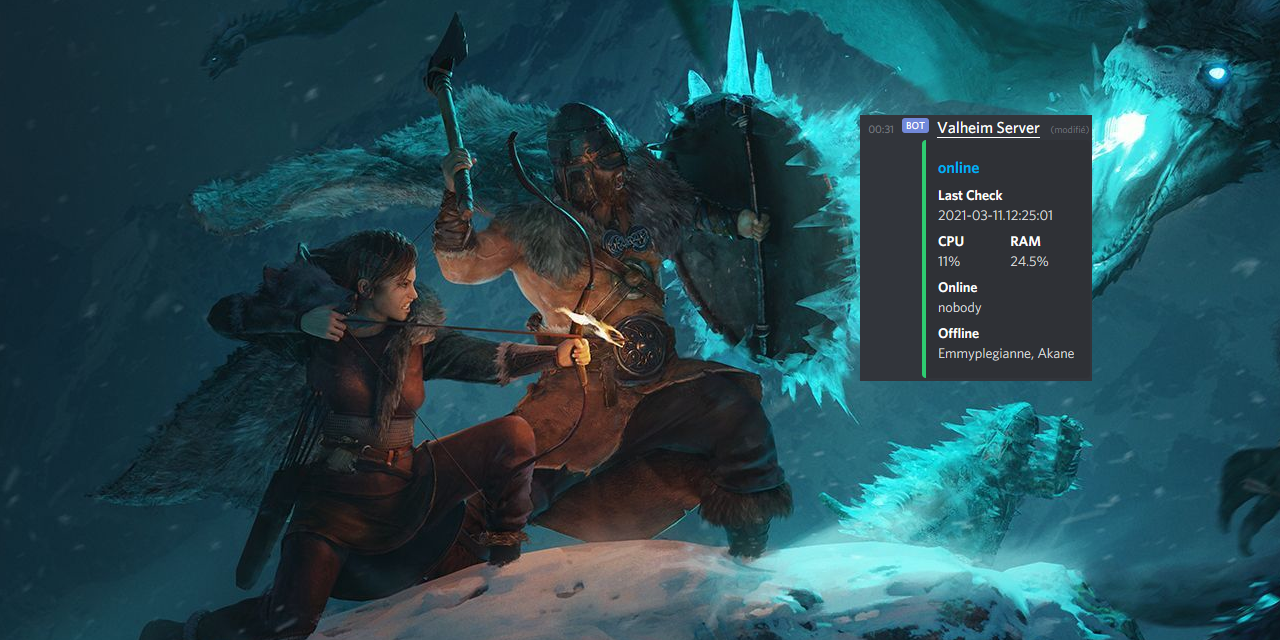 Github Laryakan Valheim Server Status Simpliest Server Monitoring
