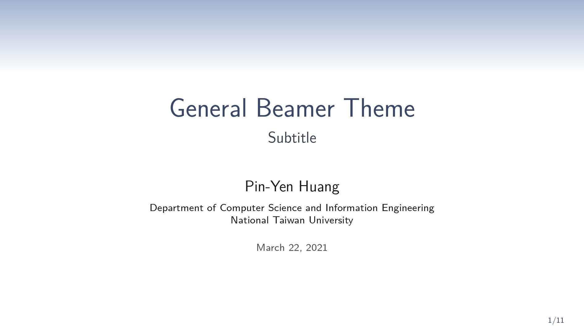 Beamer template GitHub Topics GitHub