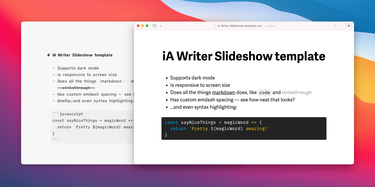 GitHub - phortuin/writer-slideshow-template: iA Writer template that ...