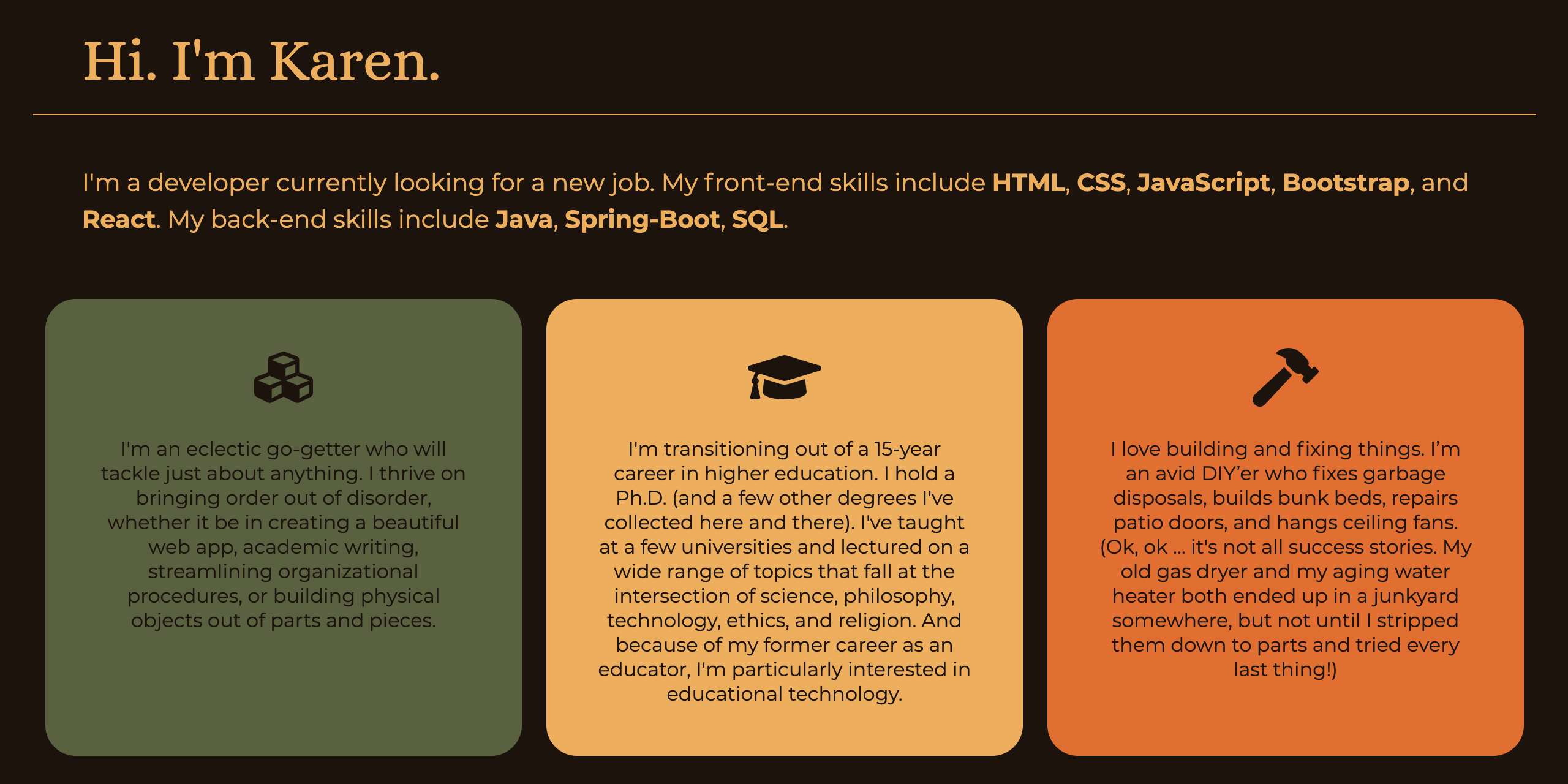 GitHub - krzwier/profile-flexbox: Practice exercise from Skillcrush: arranging multiple divs in ...