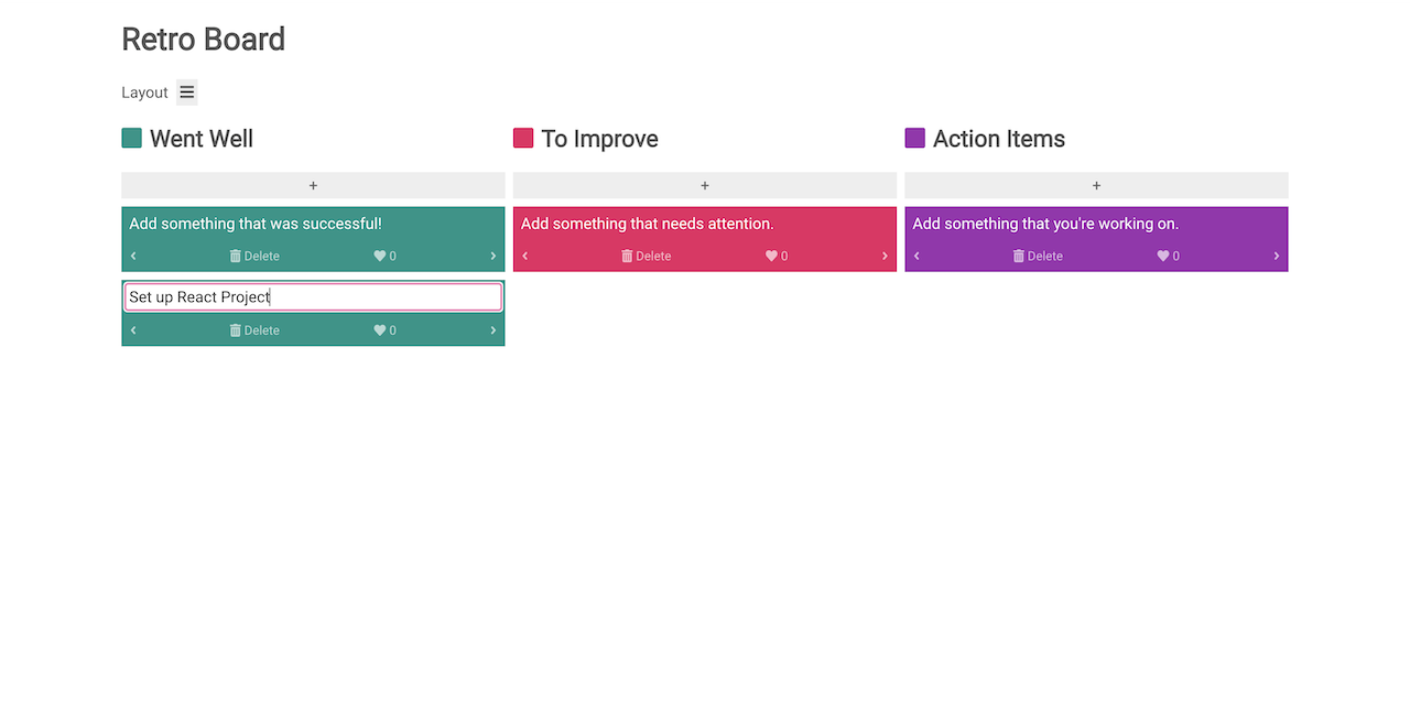 GitHub - KatieBullock/retro-board: A retrospective board app built with ...