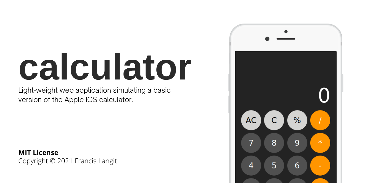 GitHub - FrancisLangit/calculator: Web-application simulating the Apple ...