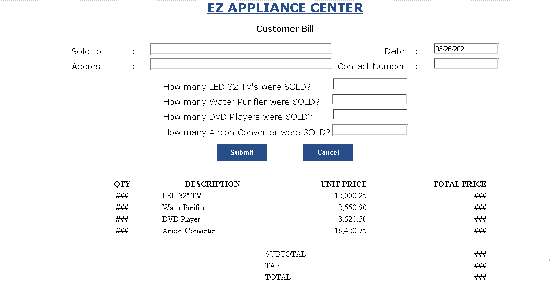 GitHub - imzhyke/Billing: web application to create a customer’s bill