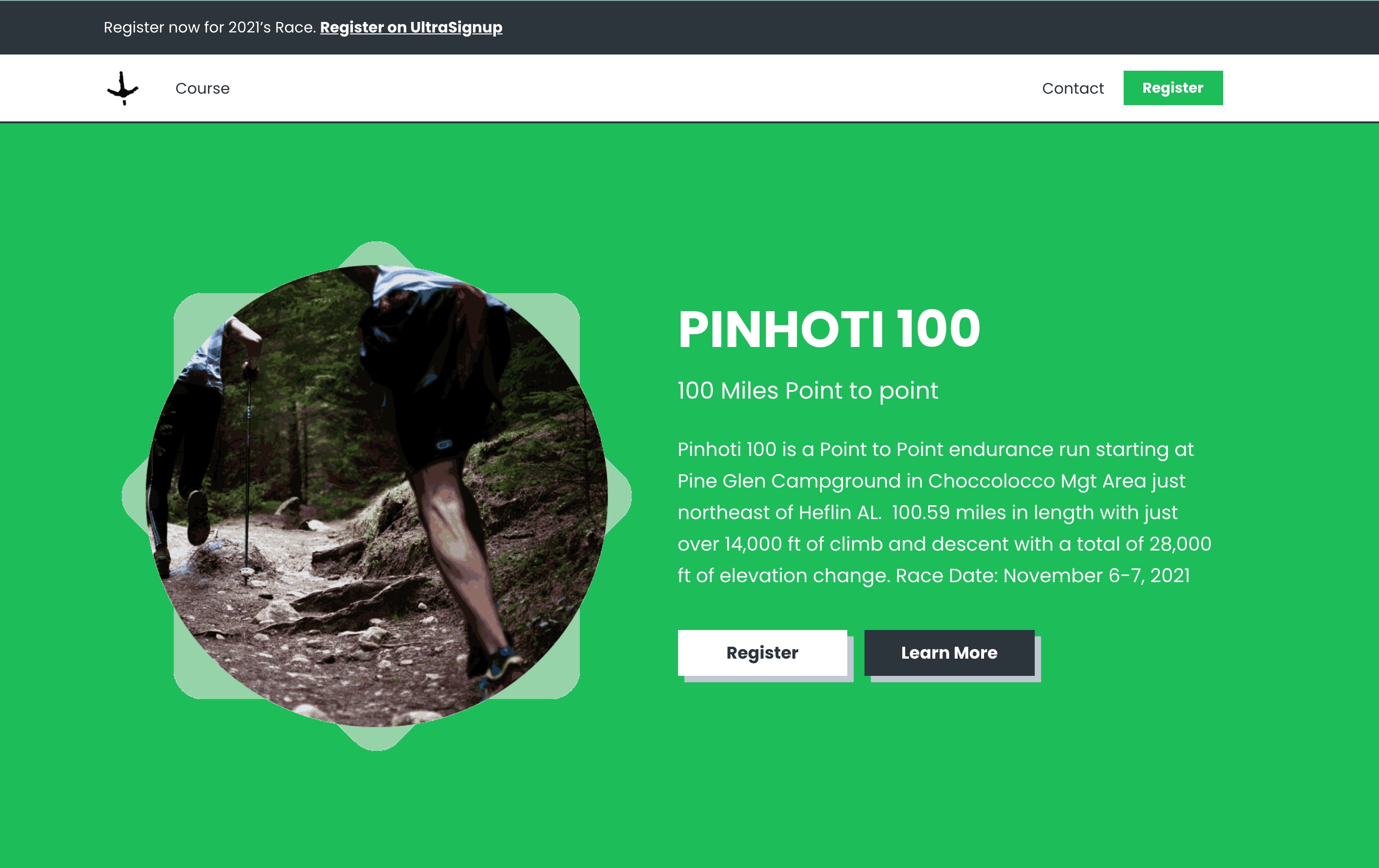 GitHub - sieis/pinhoti100: Teaser site for the Pinhoti 100 mile foot race.