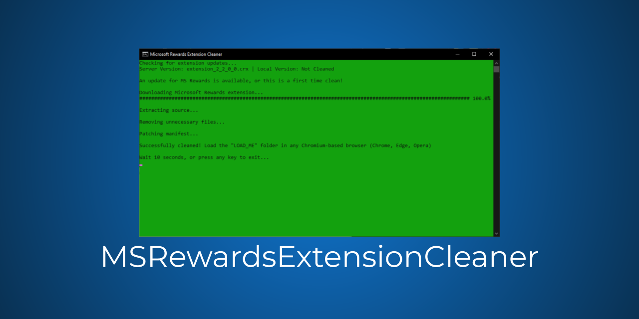 GitHub - burritosoftware/MSRewardsExtensionCleaner: Cleans the ...