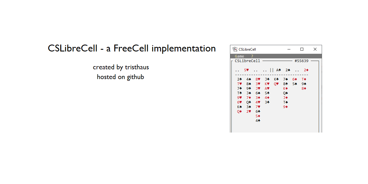 GitHub - tristhaus/CSLibreCell: CSLibreCell - a FreeCell implementation