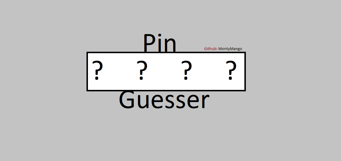 GitHub - MontyMango/PinGuess.py: A Python text-based pin guessing game ...