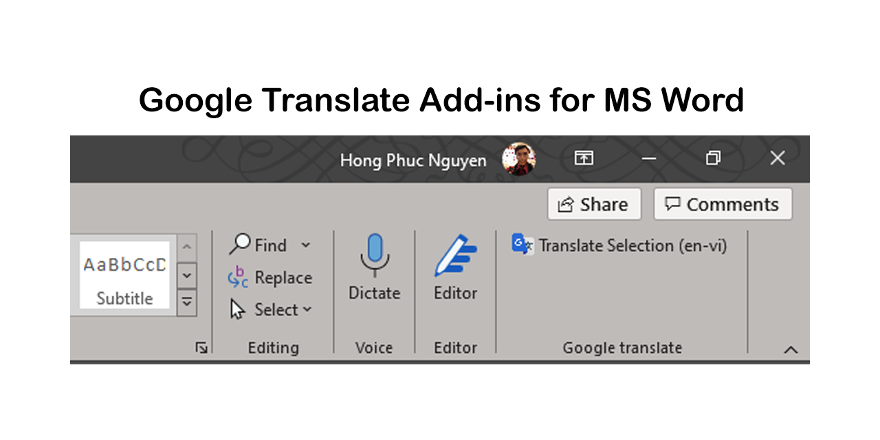 GitHub - xnohat/WordGoogleTranslateAddin: Google Translate addin for MS ...