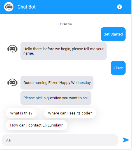 GitHub - EngrEli/ChatbotImitationUsingJquery