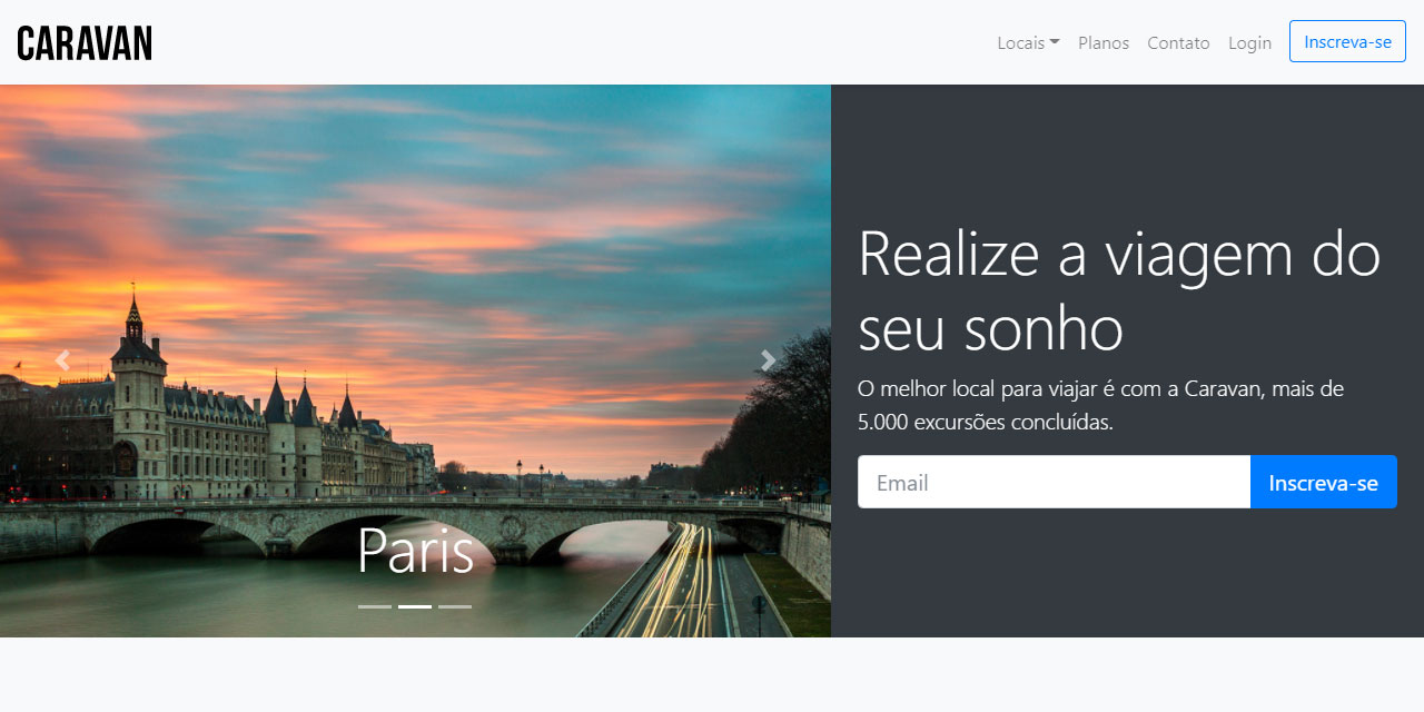 GitHub - Lucas-HMSC/caravan: Curso de Bootstrap 4 na Origamid, com o ...
