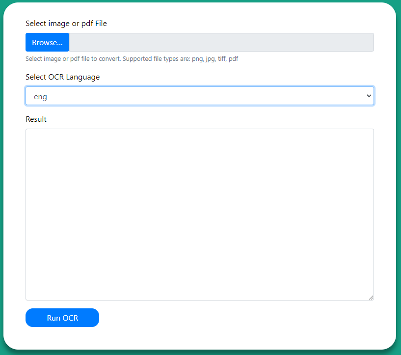 Github T0mer Ocr Docker Ocr Docker Is Small Flask Powerd Web App Helps Us To Extract Text