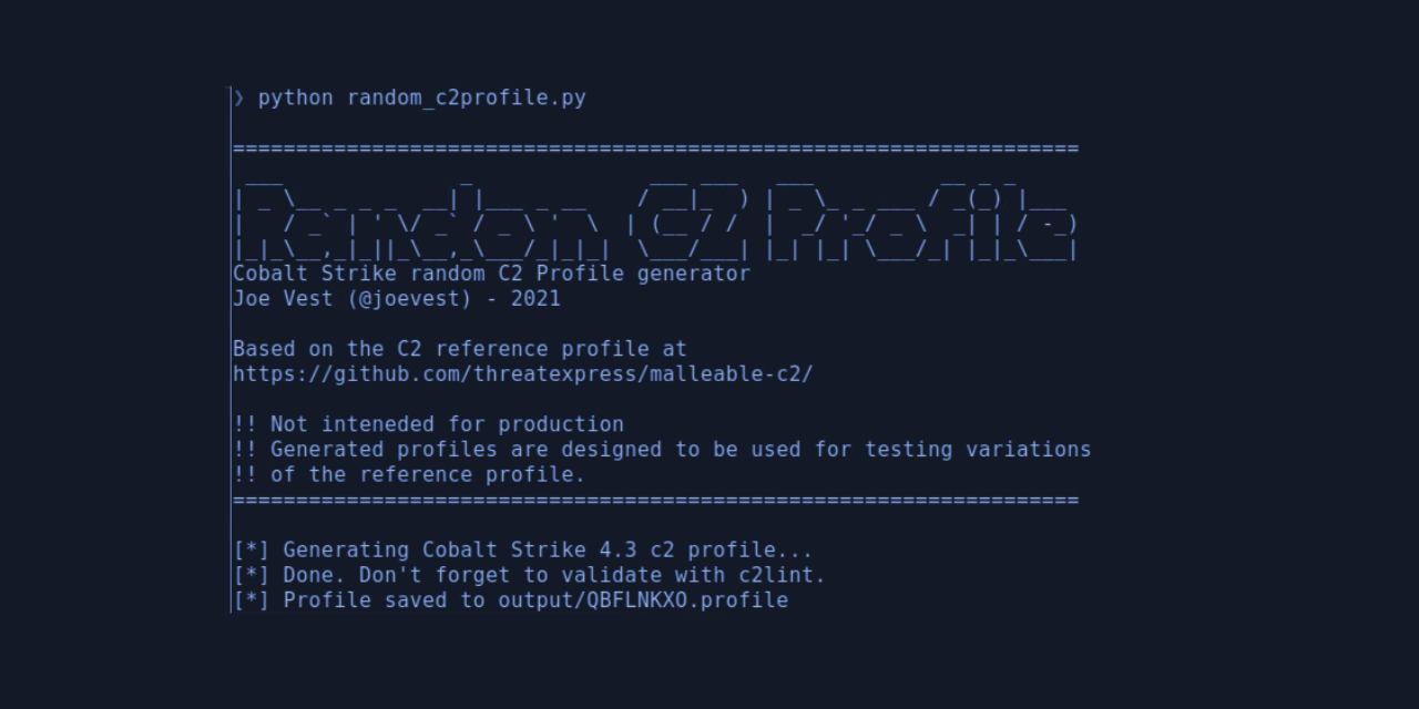 GitHub - threatexpress/random_c2_profile: Cobalt Strike random C2 ...