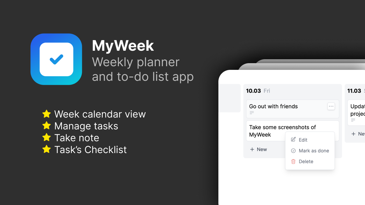 GitHub - tatthien/myweek: MyWeek is a weekly planner & to-do list app