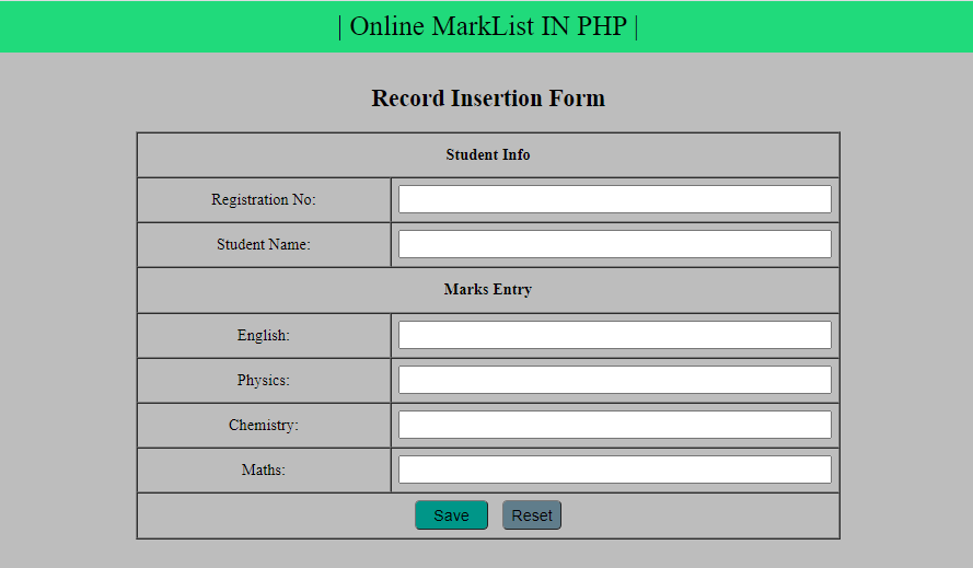 GitHub - F-Reza/Online-Mark-List-in-PHP: Online Mark List In PHP,MySql ...