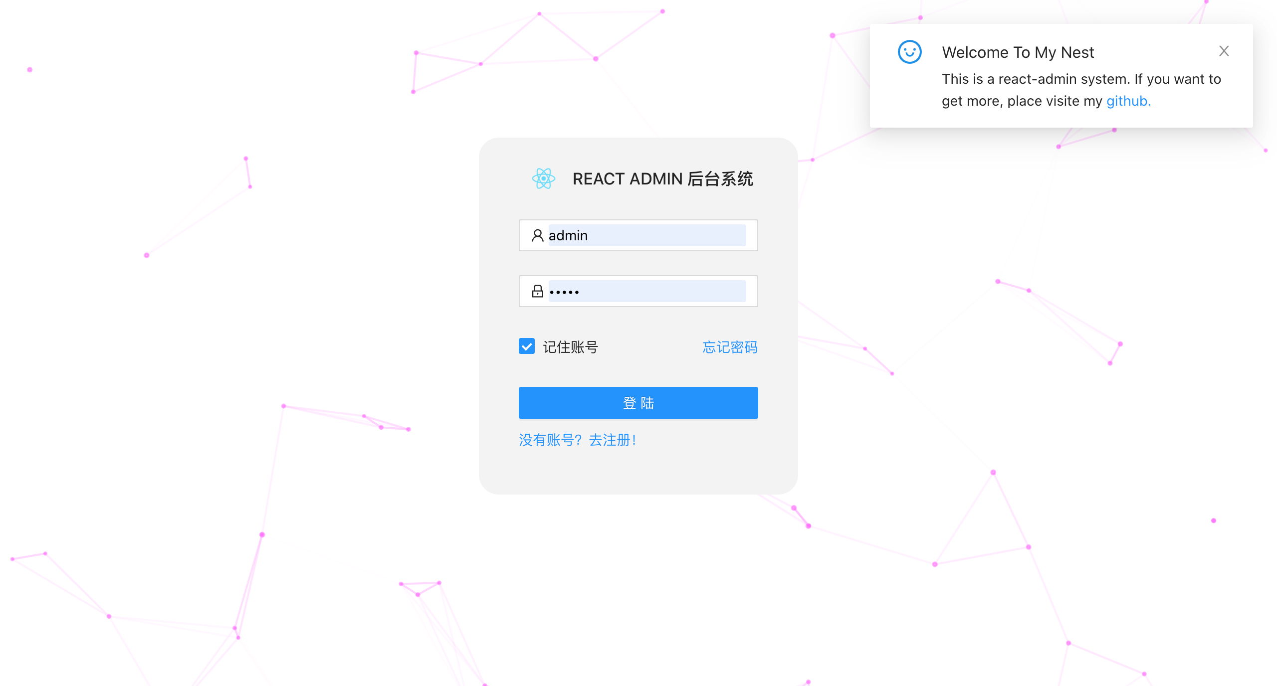 GitHub - heinfy/react-ts-admin: 由react-cli 4.x创建、基于antd的后台管理
