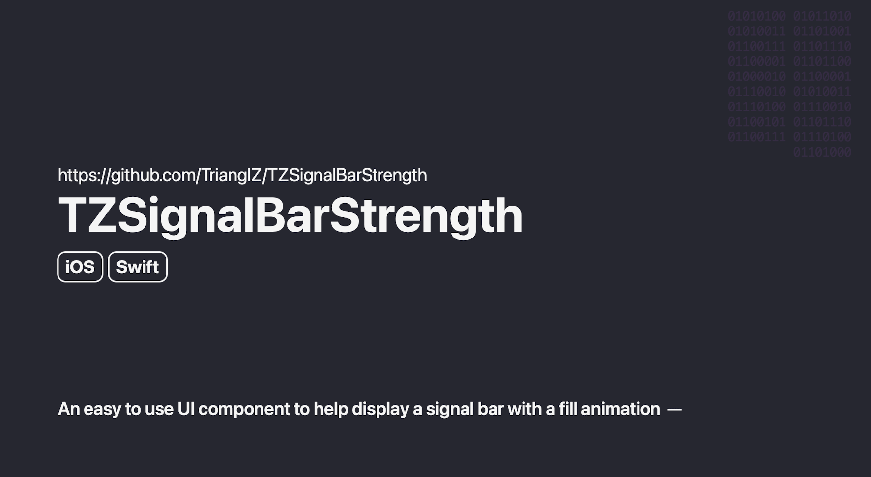 GitHub - TrianglZ/TZSignalBarStrength: An easy to use UI component to help display a signal bar ...