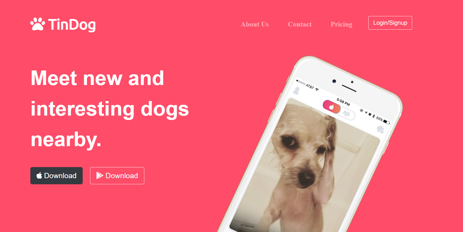 GitHub - pranshukas/TinDog: Simple Startup Page for an Application named TinDog. Tindog Website ...