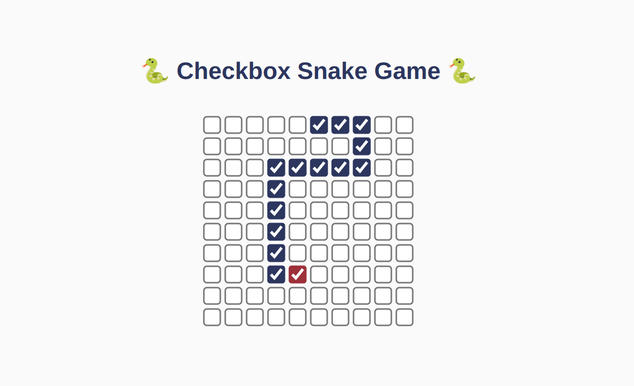 GitHub - deepanchal/checkbox-snake-game: Simple checkbox snake game