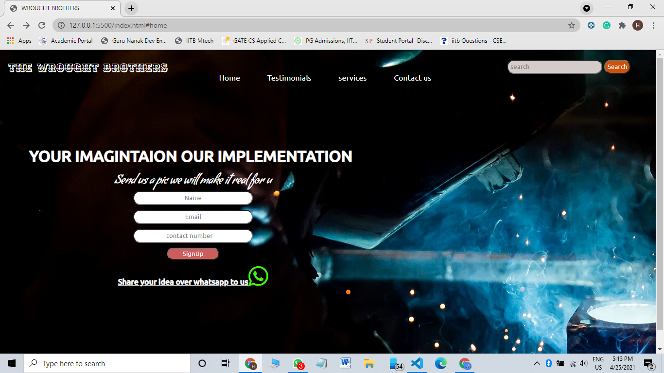 GitHub - har412/landing_page_of_wrought_brothers: Its a landing page for my brother startup and ...
