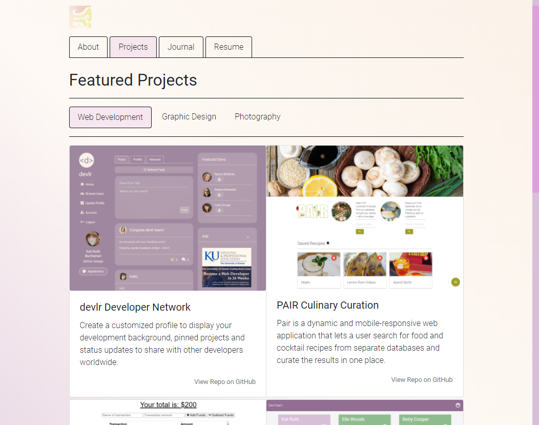 GitHub - katsign/portfolio2.0: 🌞 Home of Kat Ruth Buchanan's portfolio, made with React.