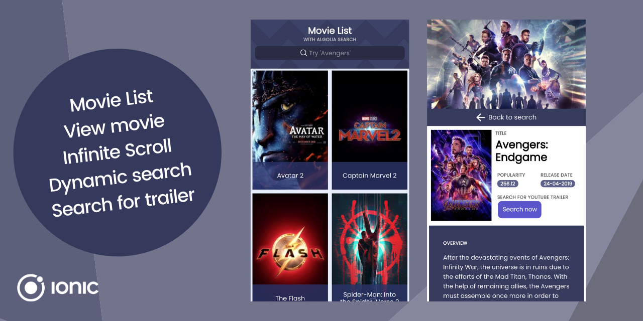 Github Alanmontgomery Ionic React Movie App With Algolia A Movie App Built With The Ionic