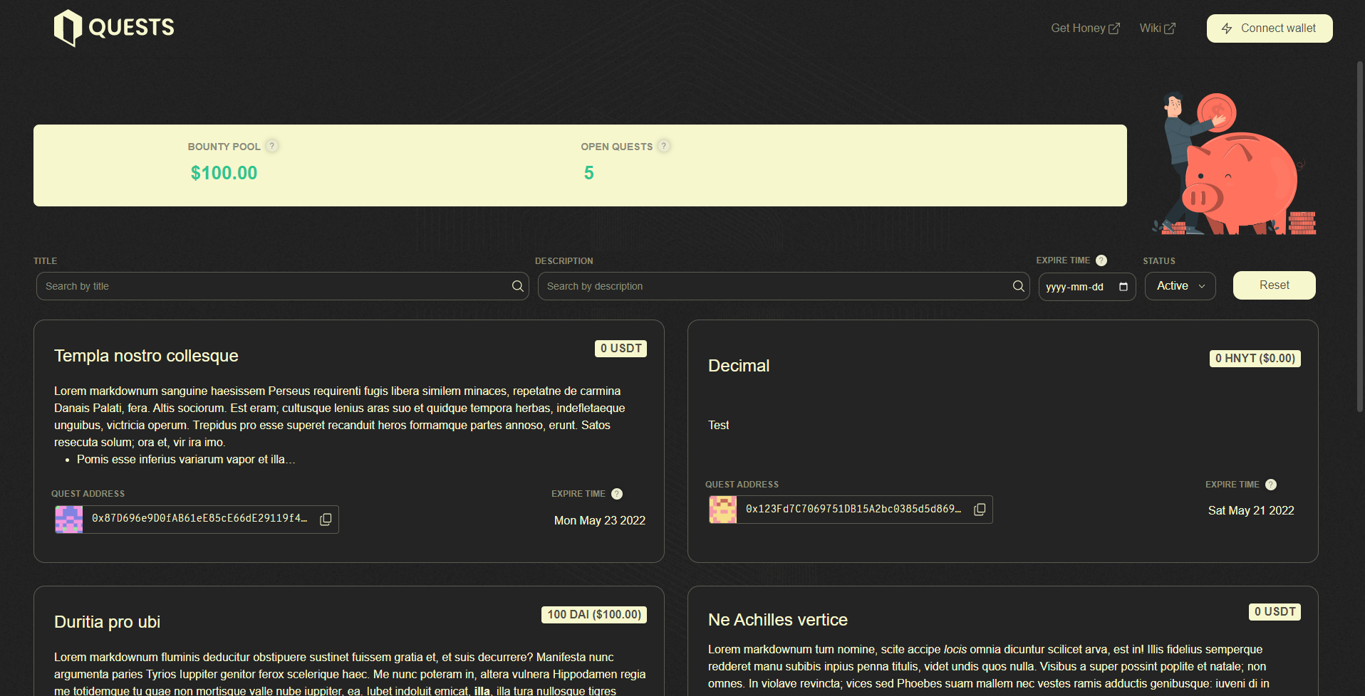 GitHub - 1Hive/quests: Decentralized escrow based on Gnosis chain