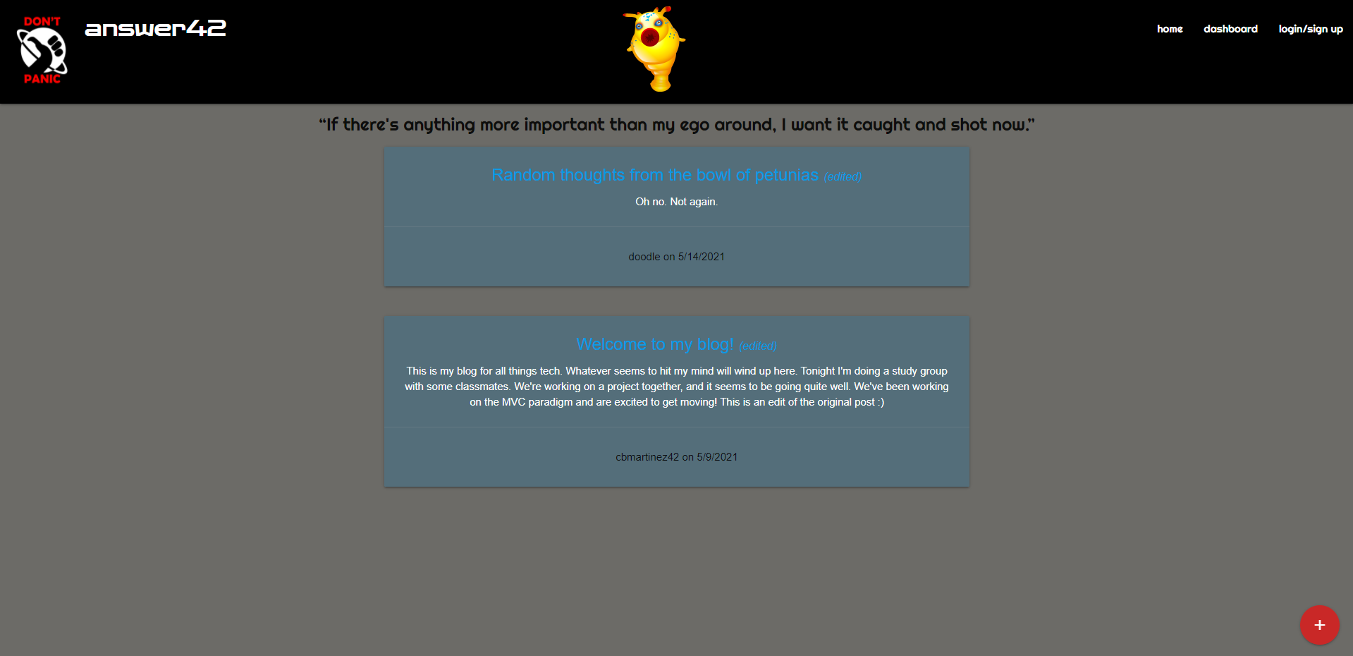 GitHub - cbmartinez42/answer42blog: A Wordpress-style blog with a Hitchhiker's Guide to the ...