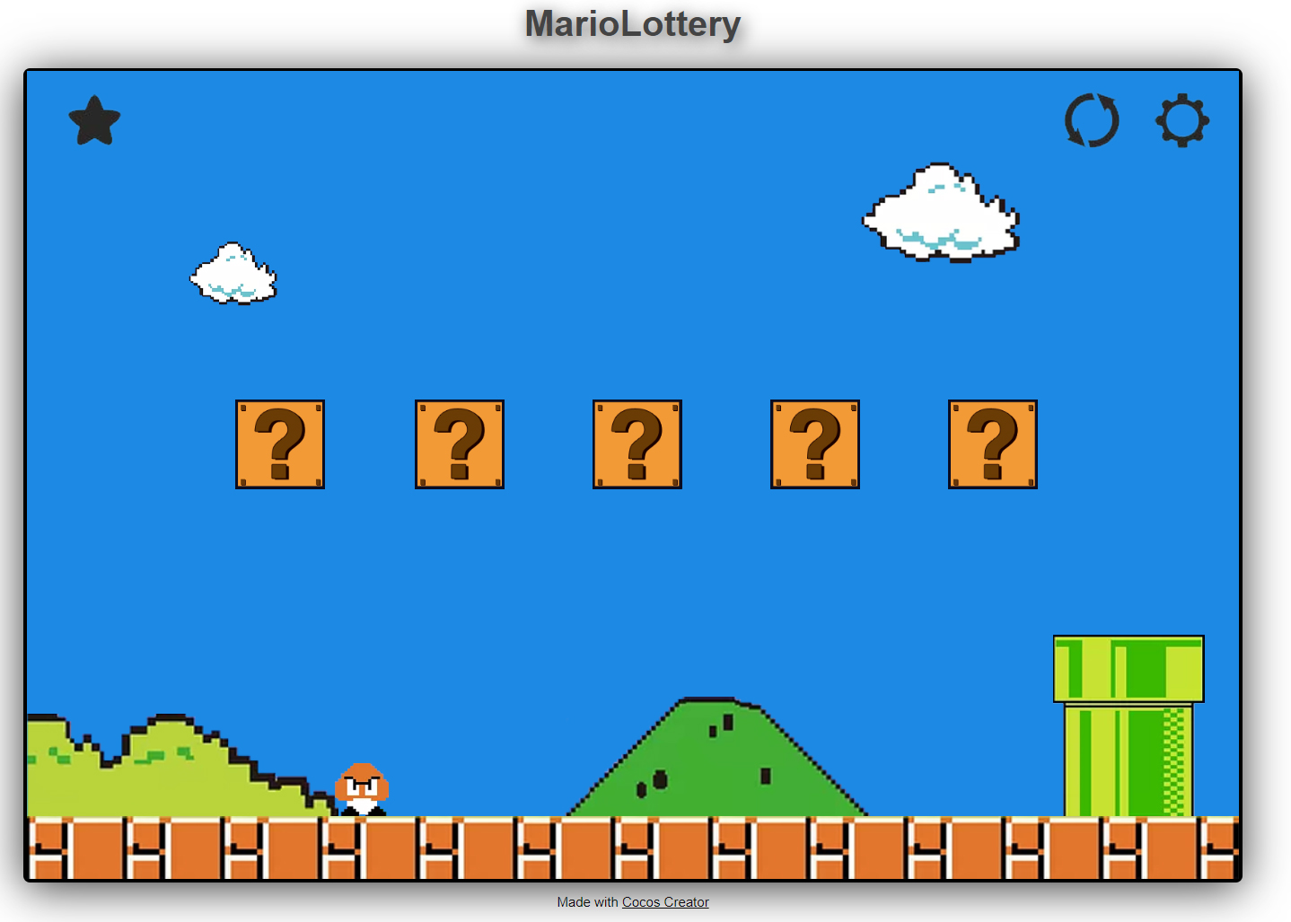GitHub - pengliang3000/coco-mario: a web game for Lucky drawing made by ...