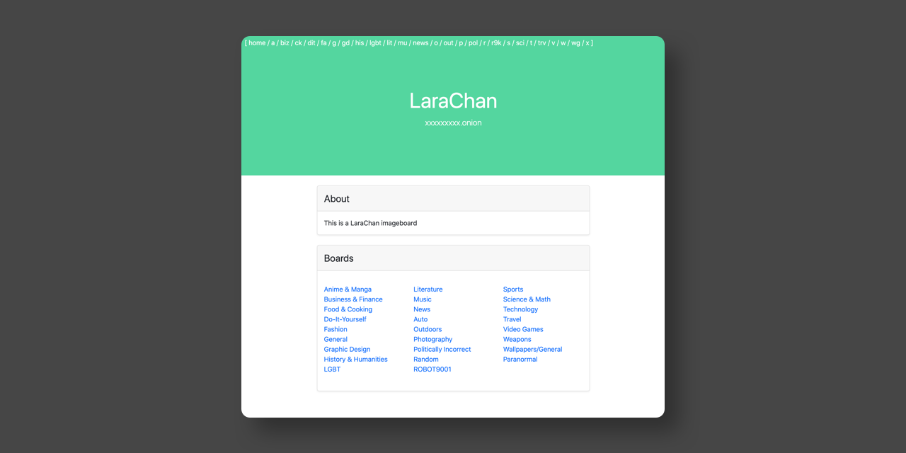 GitHub - anthonybudd/LaraChan: A simple 4chan-style imageboard built on Laravel 8.1