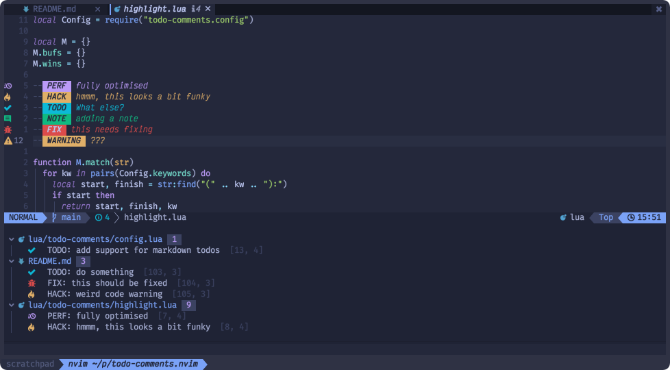 GitHub Folke todo comments nvim Highlight List And Search Todo Comments In Your Projects