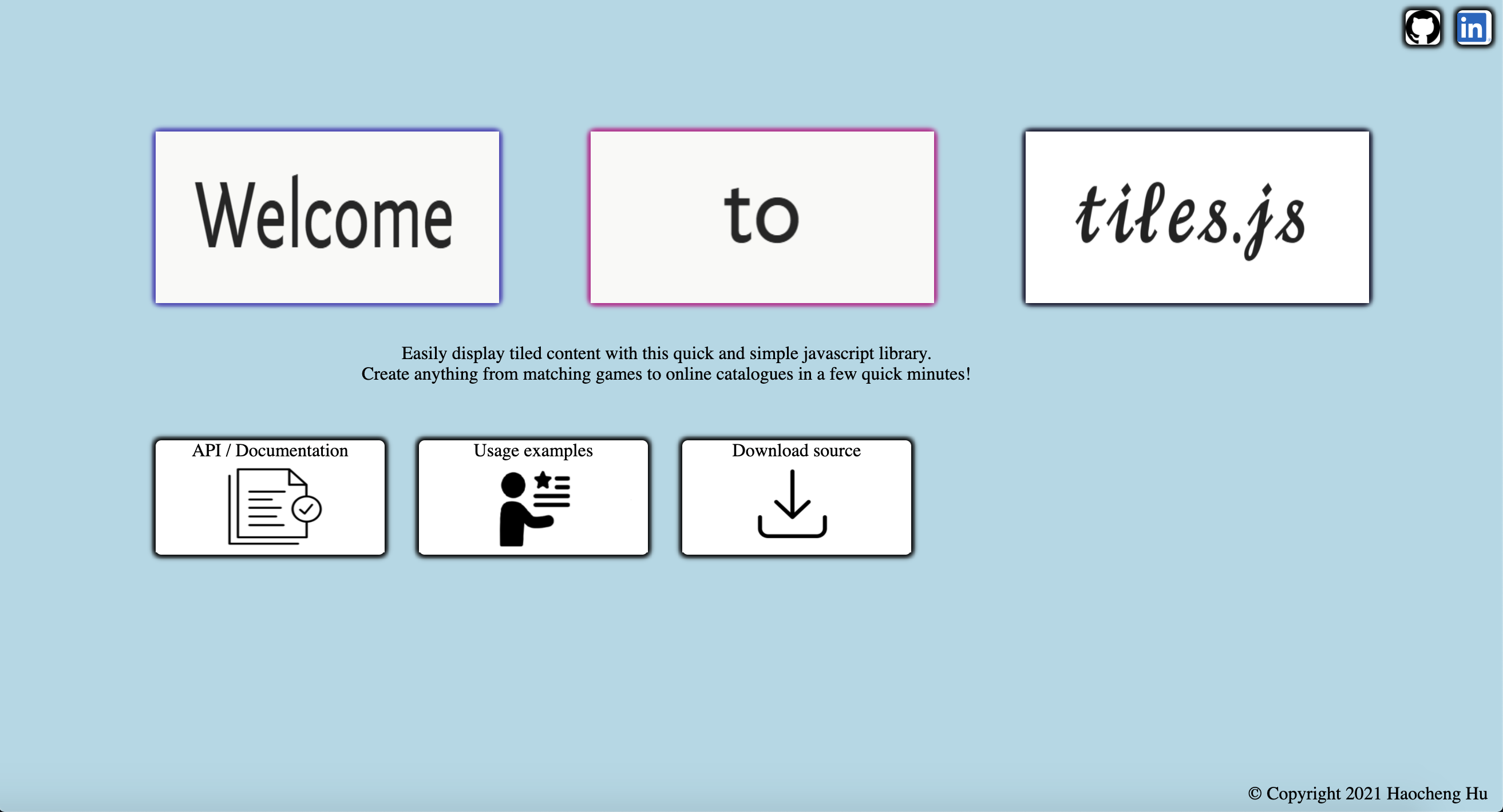 Github Hhc97tiles Js A Simple Javascript Library That Helps Create