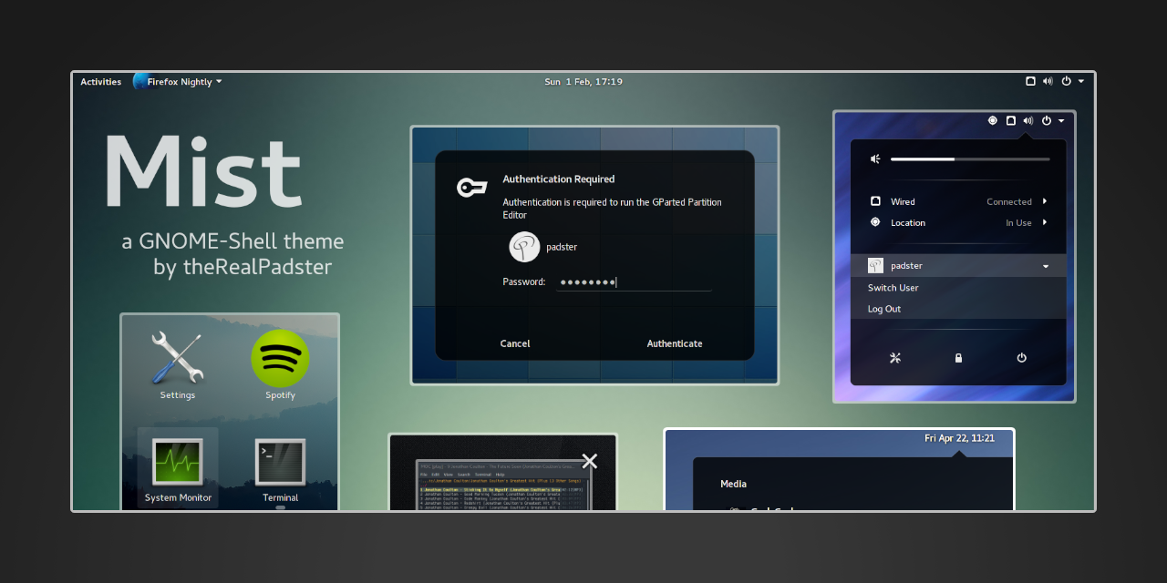 GitHub - theRealPadster/Mist-theme: Mist GNOME-Shell theme