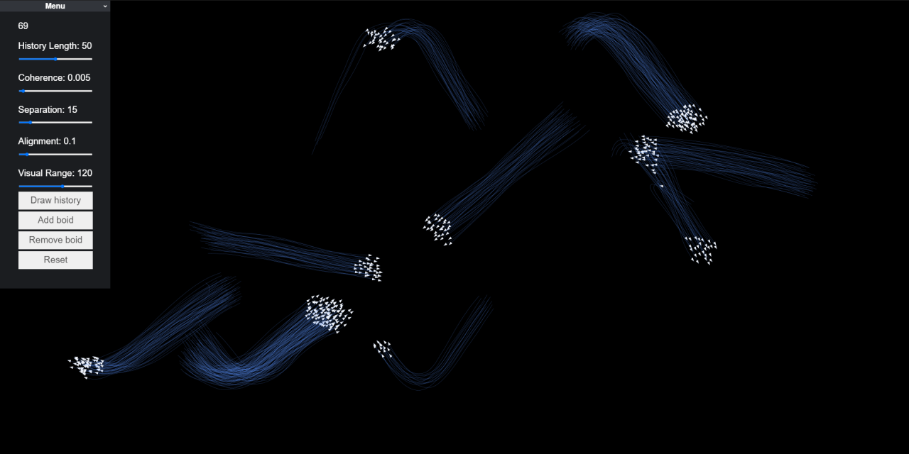 GitHub - Yandond/BoidsAlgorithm: Simulates bird flocking