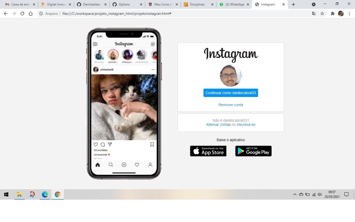GitHub - Danilolarbac/projeto_instagram_html