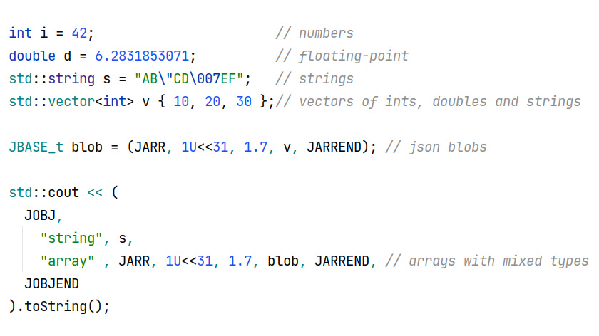 GitHub - xyzzy/cpp2json: Single statement JSON creation